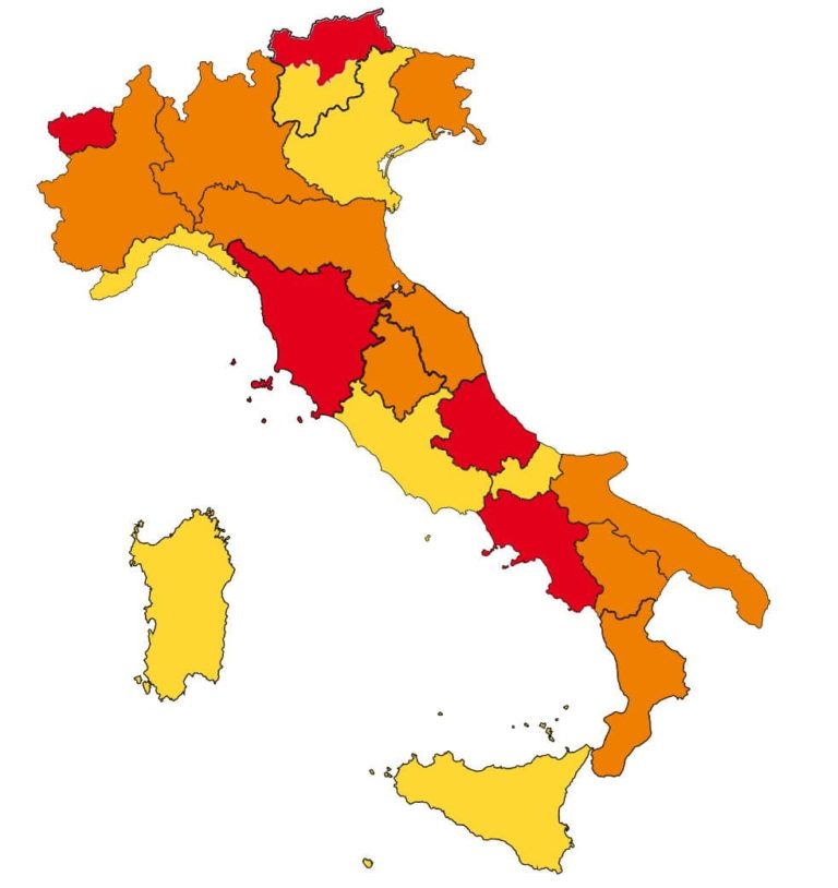 Lista delle zone rosse e arancioni in Italia: mappa aggiornata (dicembre)