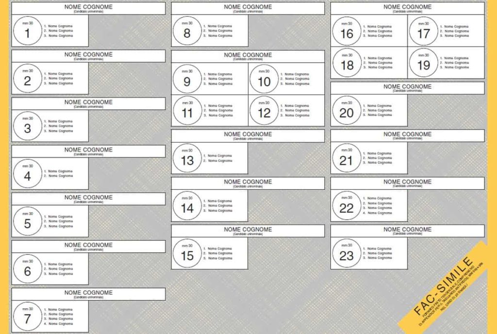 Fac simile scheda elettorale politiche 2022: il 25 settembre si vota